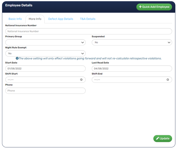 Clockwatcher Elite - Driver Maintenance