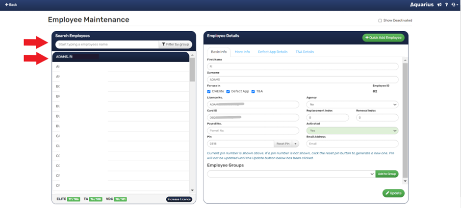 Clockwatcher Elite - Driver Maintenance